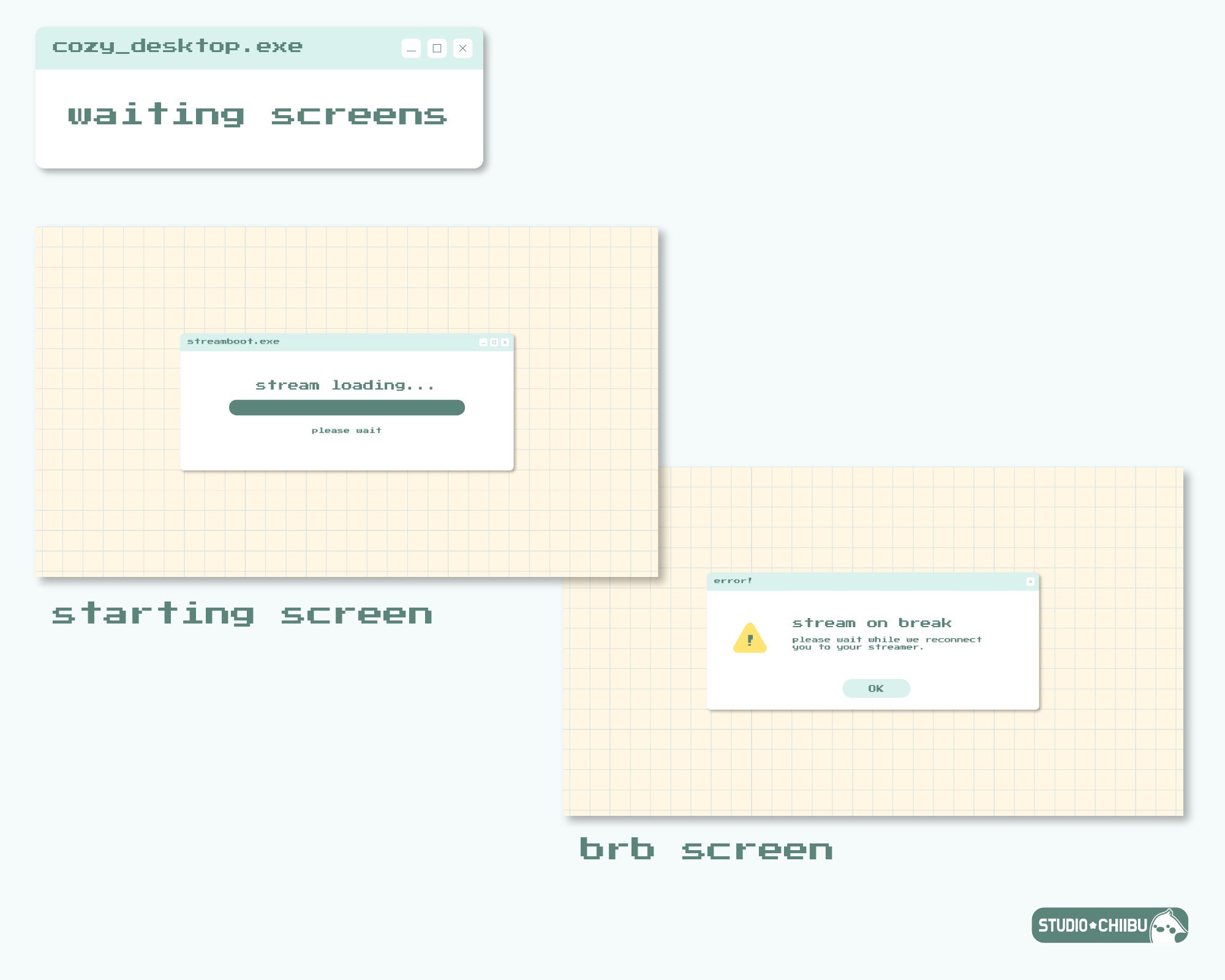 90's Computer Stream Overlay Pack With Animated Starting Screen cozy ...
