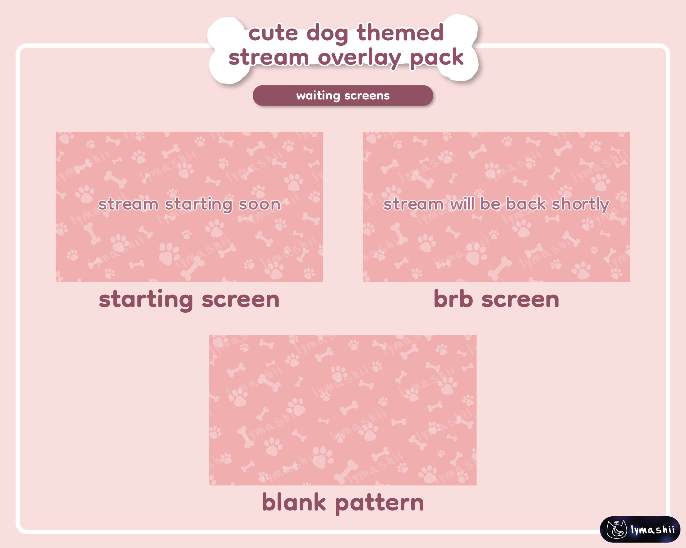 Cute Dog Themed Stream Overlay Pack red - Etsy
