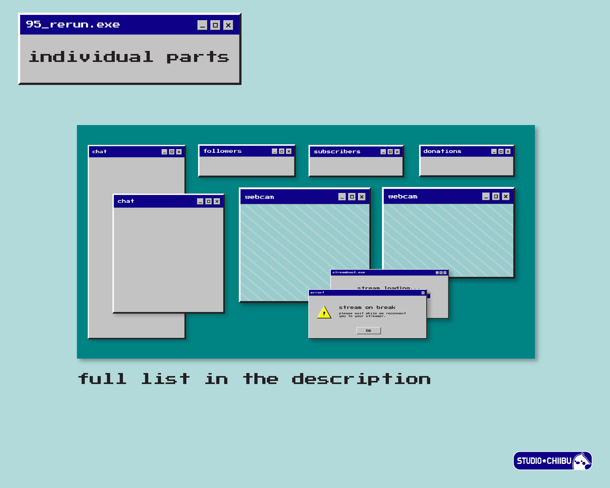 90's Computer Stream Overlay Pack With Animated Starting Screen '95 ...