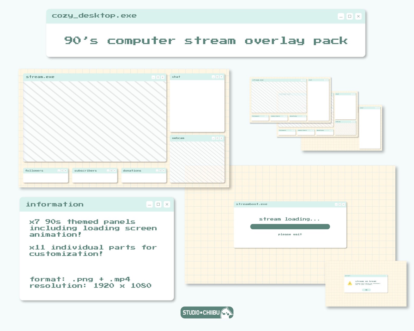 90's Computer Stream Overlay Pack With Animated Starting Screen cozy ...
