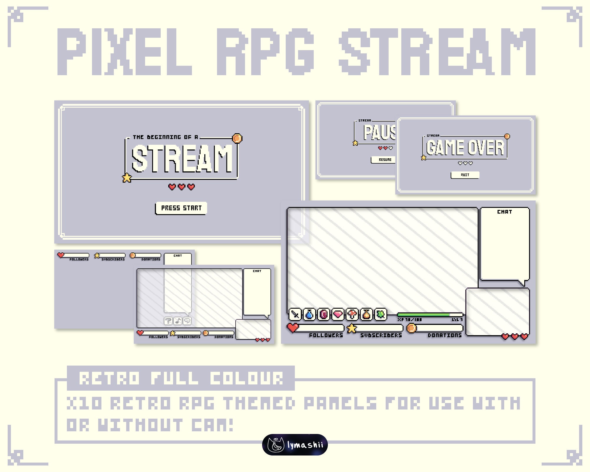 Pixel RPG Stream Overlay Pack retro Full Colour - Etsy Canada