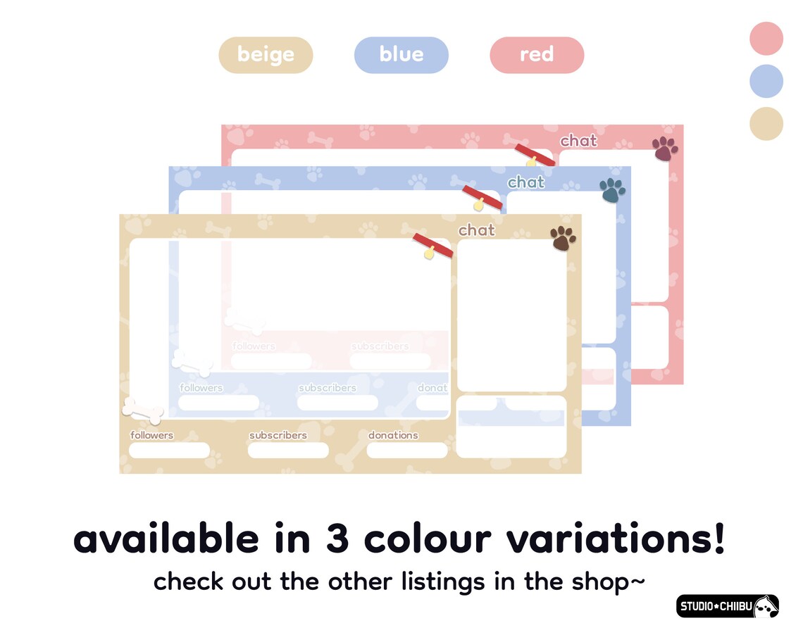 Cute Dog Themed Stream Overlay Pack beige - Etsy