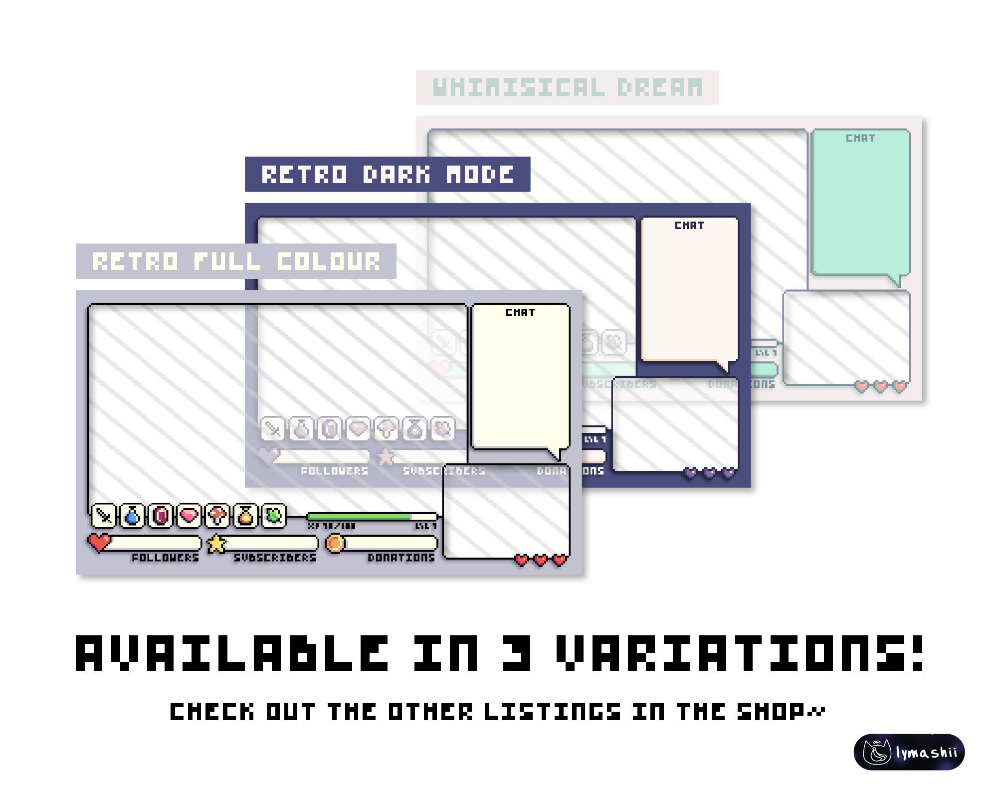 Pixel RPG Stream Overlay Pack retro Full Colour - Etsy Canada