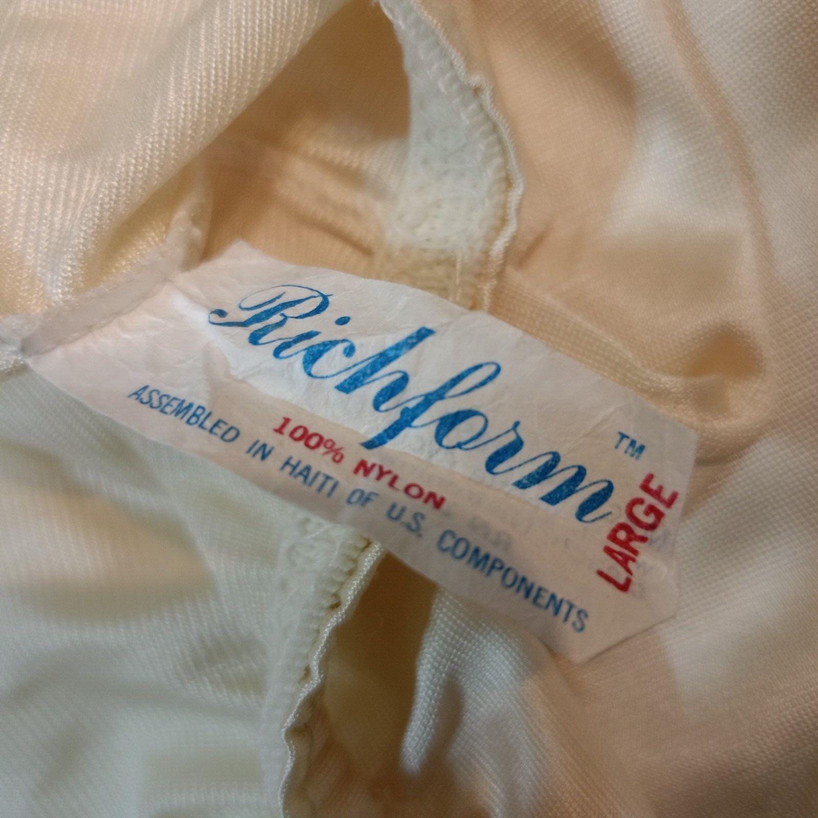 Vintage Richform Half Slip Nylon Ivory Lace Trim Size Large - Etsy