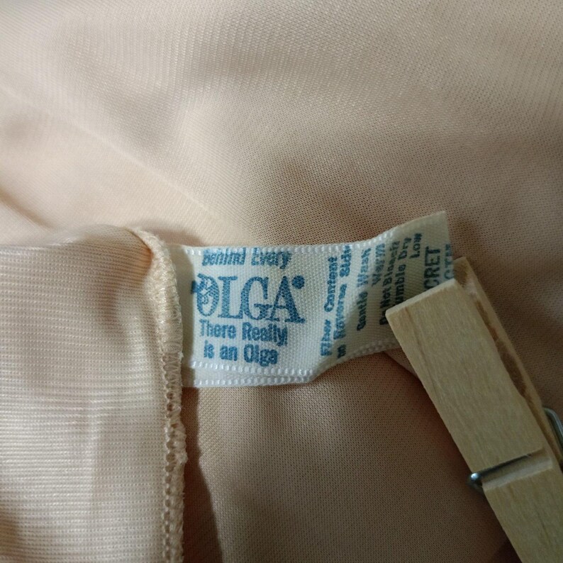 Vintage Olga Secret Hug Beige Half Slip Lace Waist Nylon USA Made Size ...