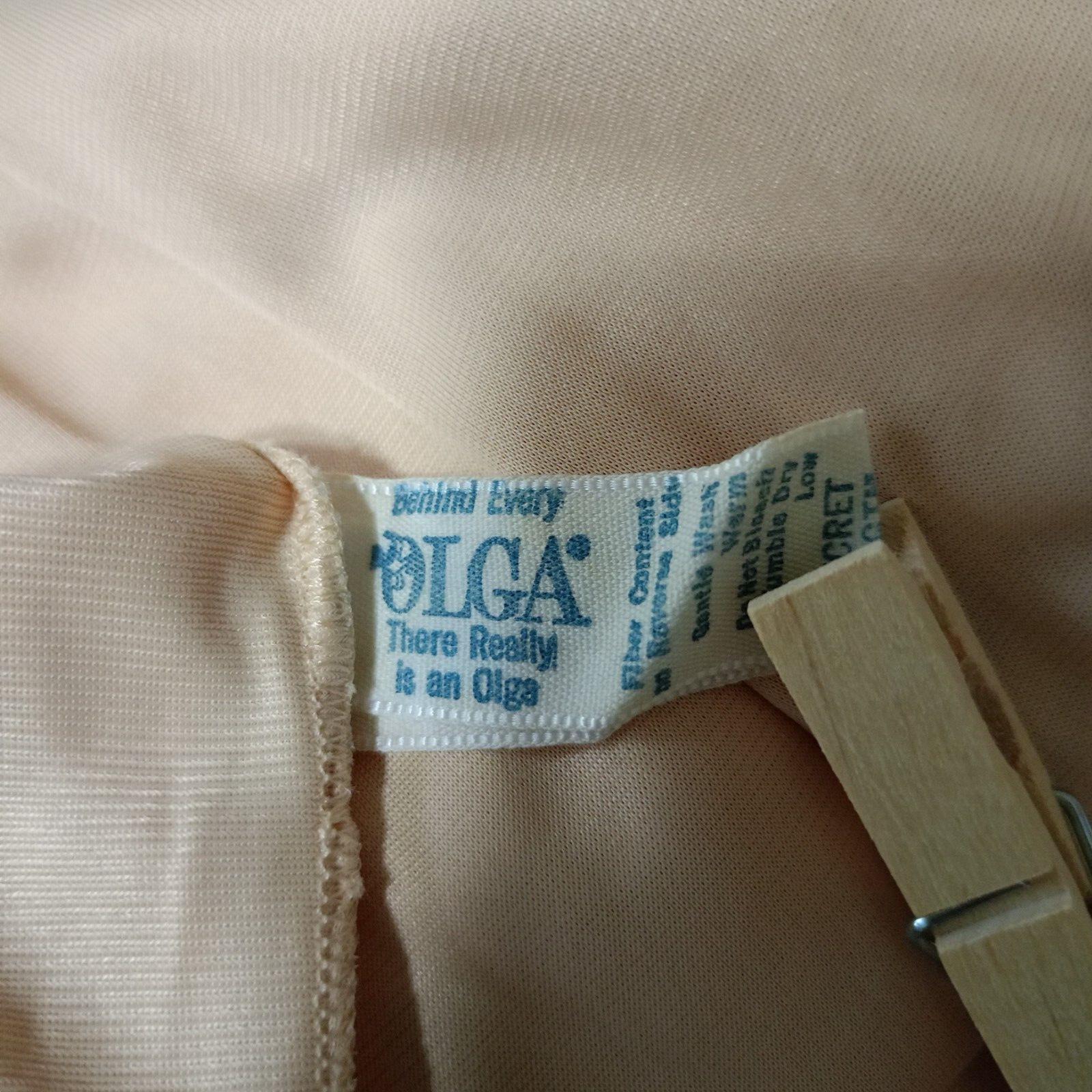 Vintage Olga Secret Hug Beige Half Slip Lace Waist Nylon USA Made Size ...