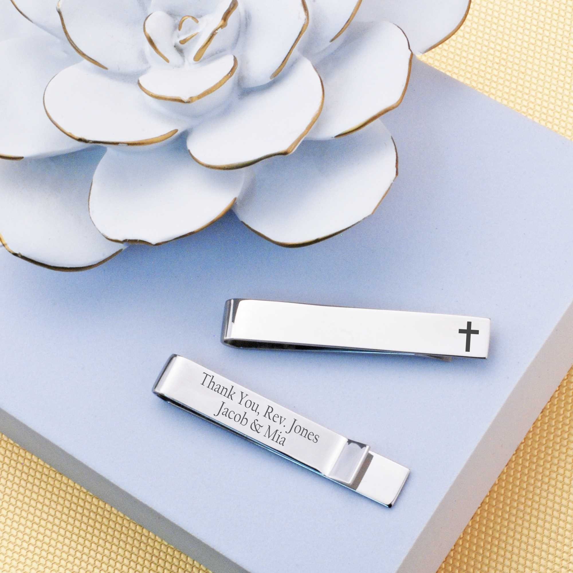 Officiant Gift for Wedding Tie Clip, Personalized Tie Clip for Pastor ...