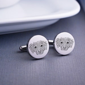 Cufflinks Engraved With YOUR Pet's Face, Custom Cufflinks for Groom ...