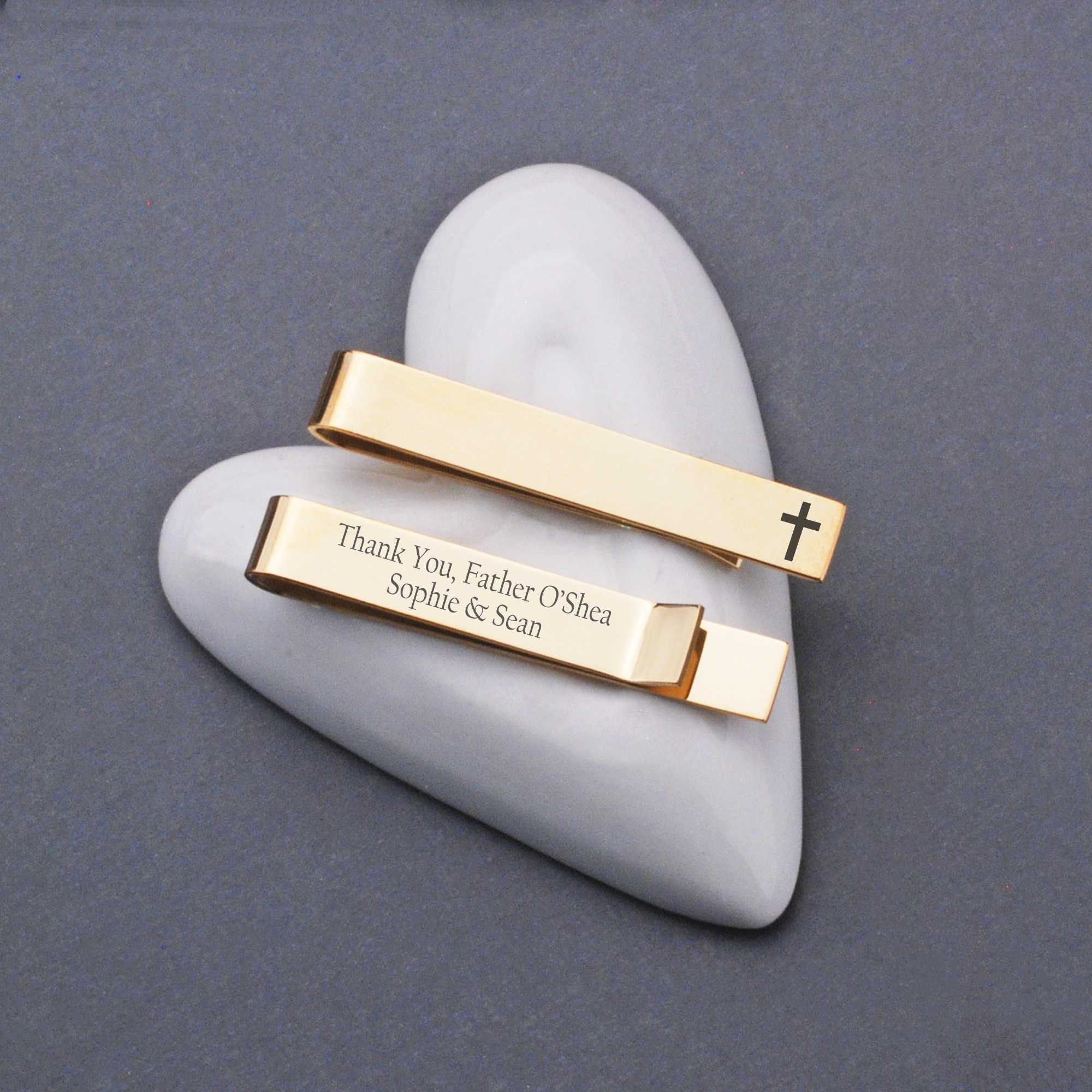 Officiant Gift for Wedding Tie Clip, Personalized Tie Clip for Pastor ...