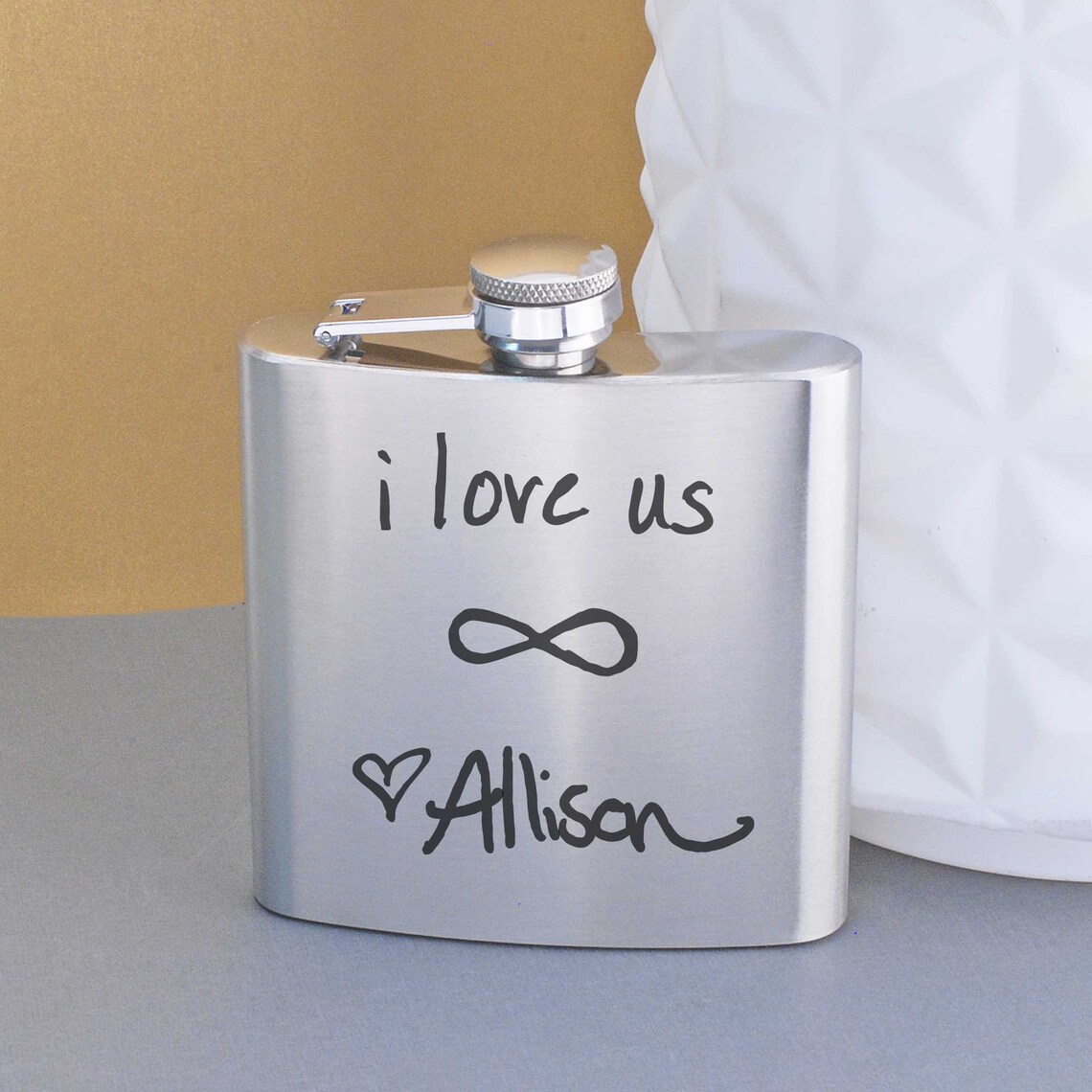 Groom Gifts From Bride Handwriting Flask for Husband Wedding - Etsy