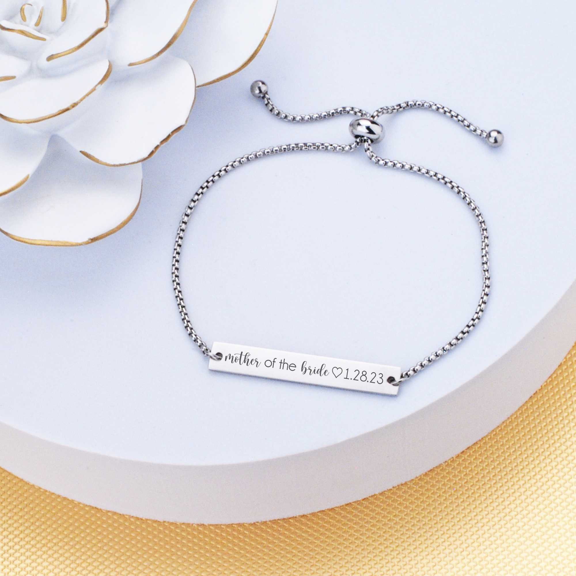 Mother of the Bride Adjustable Bracelet, Gift for Mother of the Bride ...