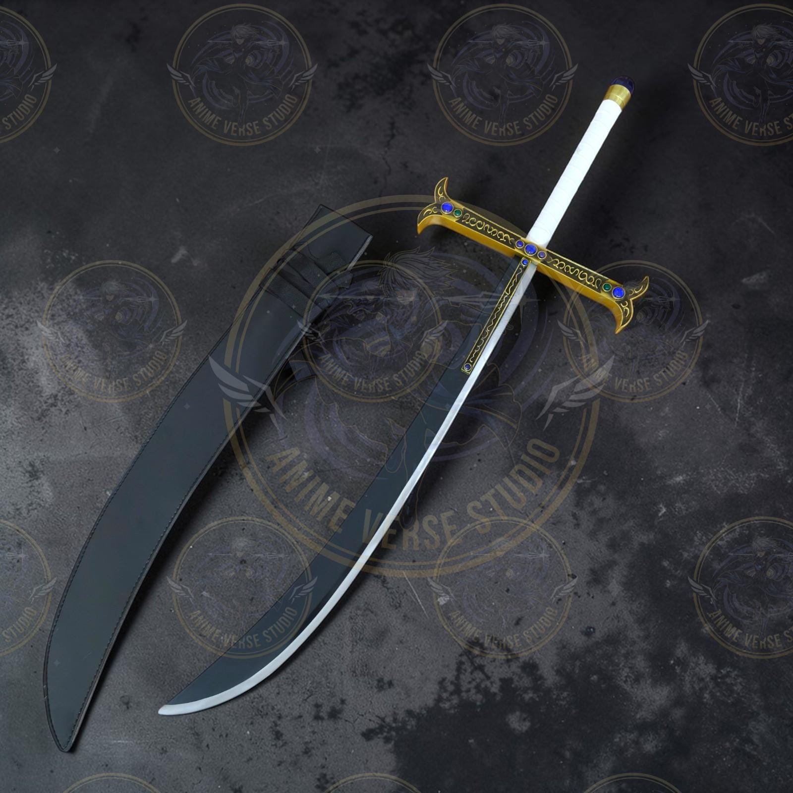 Dracule Mihawk Yoru Sword Metal Replica - One Piece 1:1 Scale Black ...