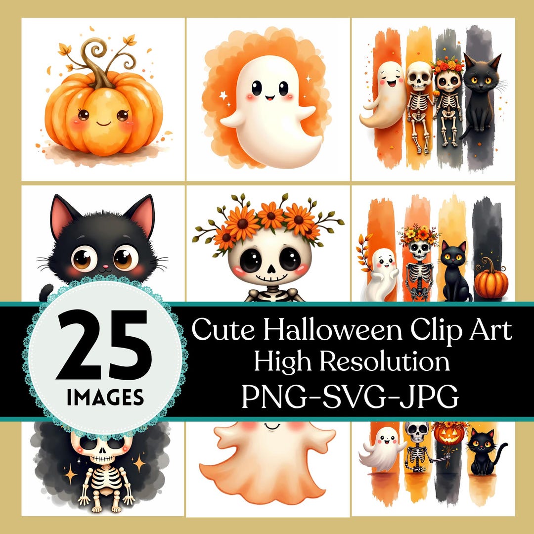 Cute Halloween Clip Art Bundle | Clipart for Halloween | Halloween ...