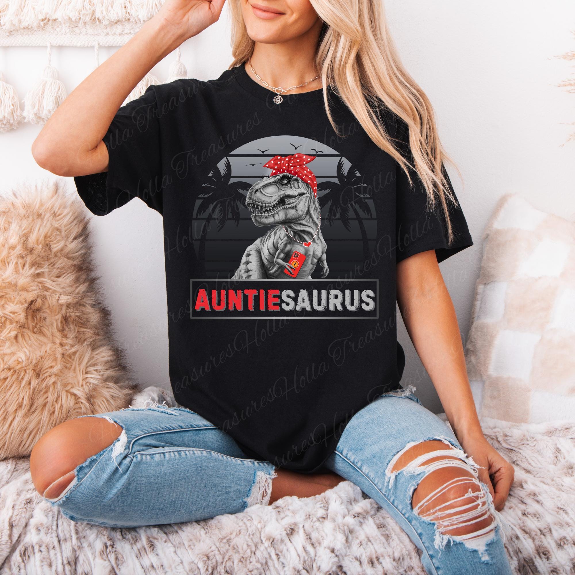 Auntiesaurus PNG | Funny T-rex Aunt | Retro Dinosaur Auntie PNG ...
