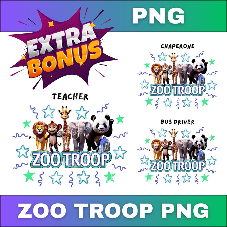 Zoo Field Trip Group Shirts PNG | Zoo Troop Group Shirt PNG | End of ...