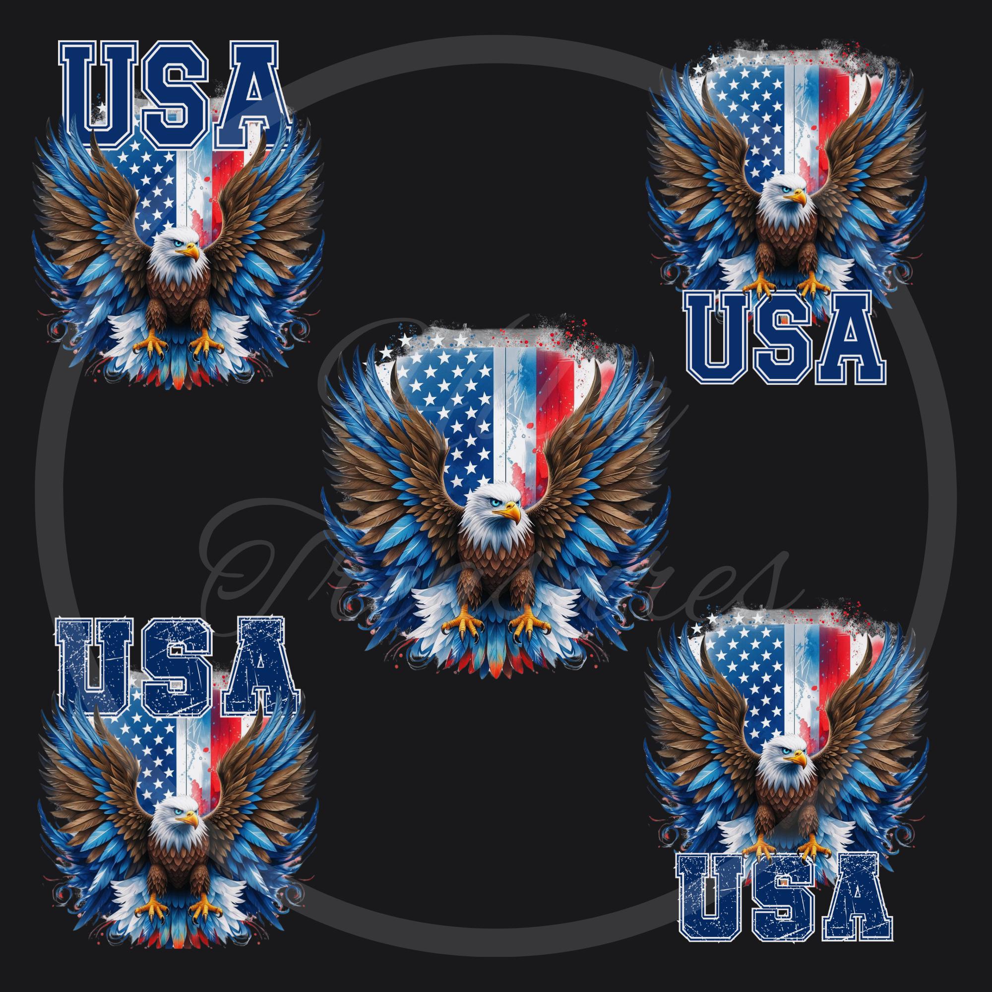 USA Eagle PNG | Patriotic Eagle | Flag Sublimation Design | American ...