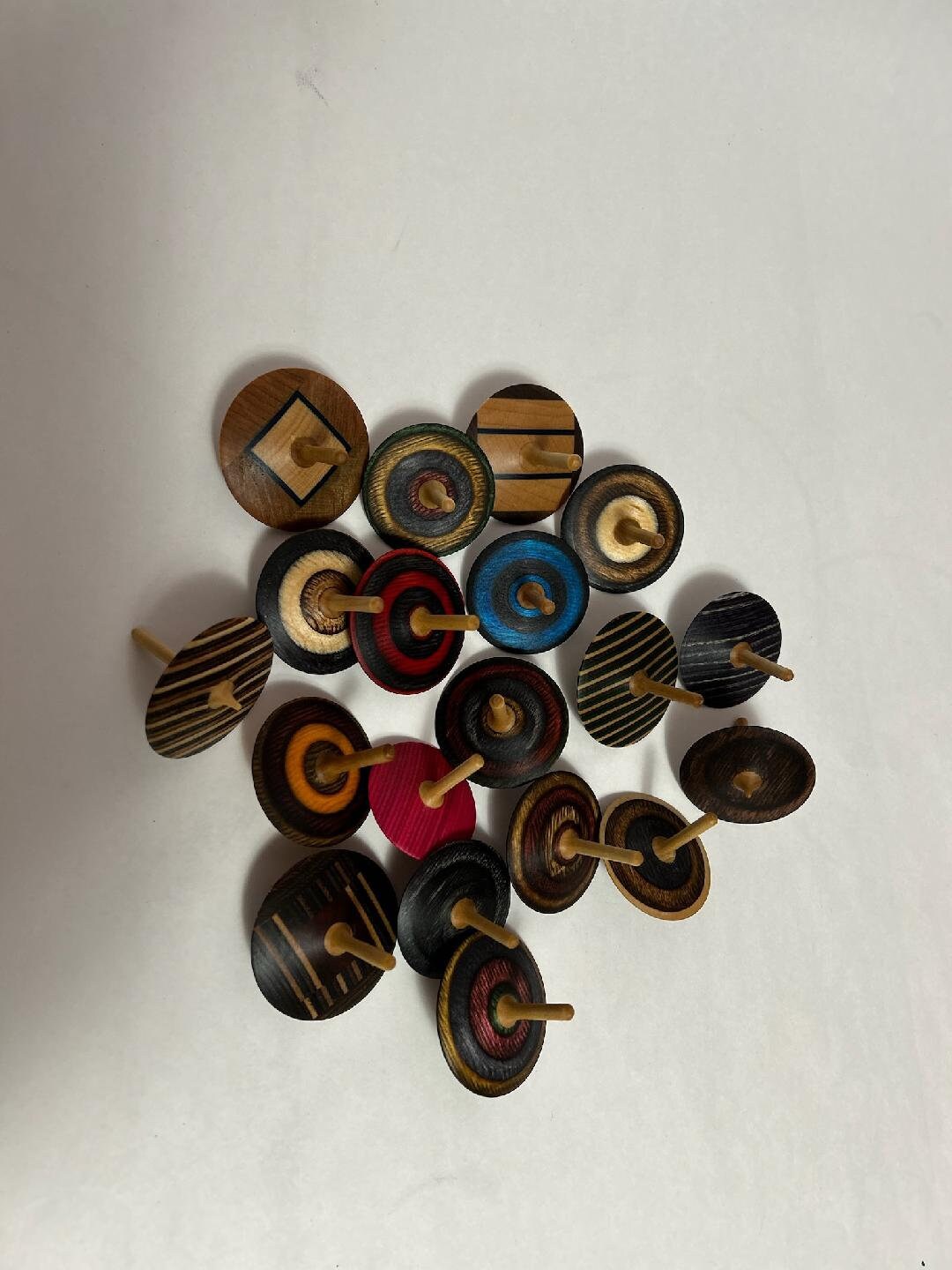 Toy Tops Dyed Wood - Etsy