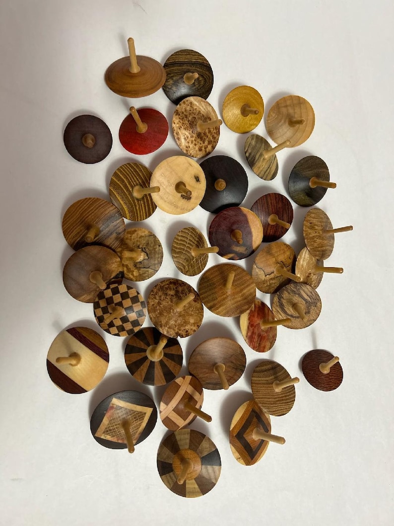 Toy Tops - Natural Wood - Etsy