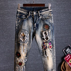Patchwork Jeans - Etsy