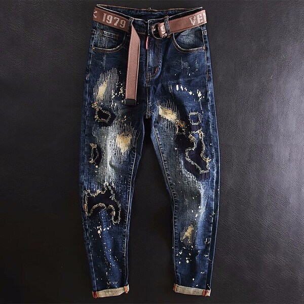 Embroidered Jeans Mens - Etsy