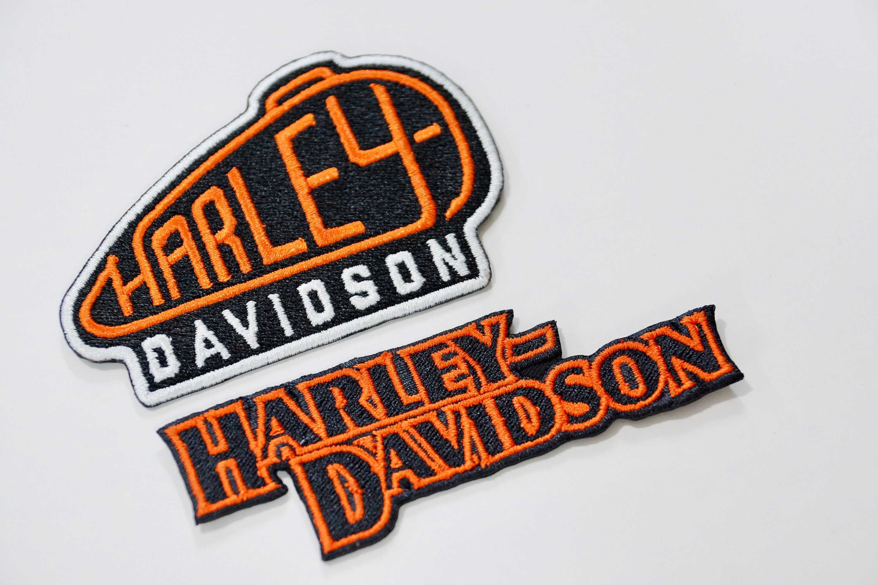 Vintage 2 Medium Harley Davidson Logos Embroidered Iron on - Etsy