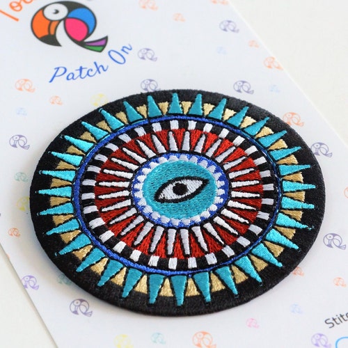 Evil Eye Patch Iron on Embroidered Applique - Etsy