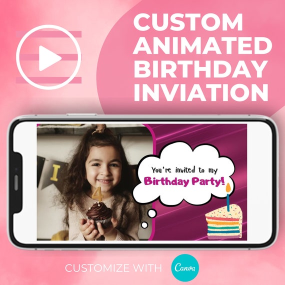 Custom Animated Birthday Invitation - Etsy