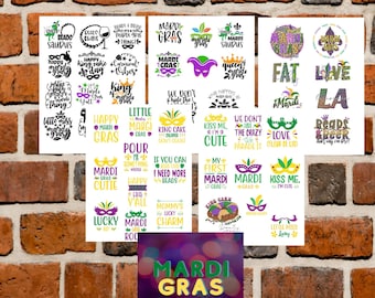 Printable Mardi Gras Stickers - Etsy