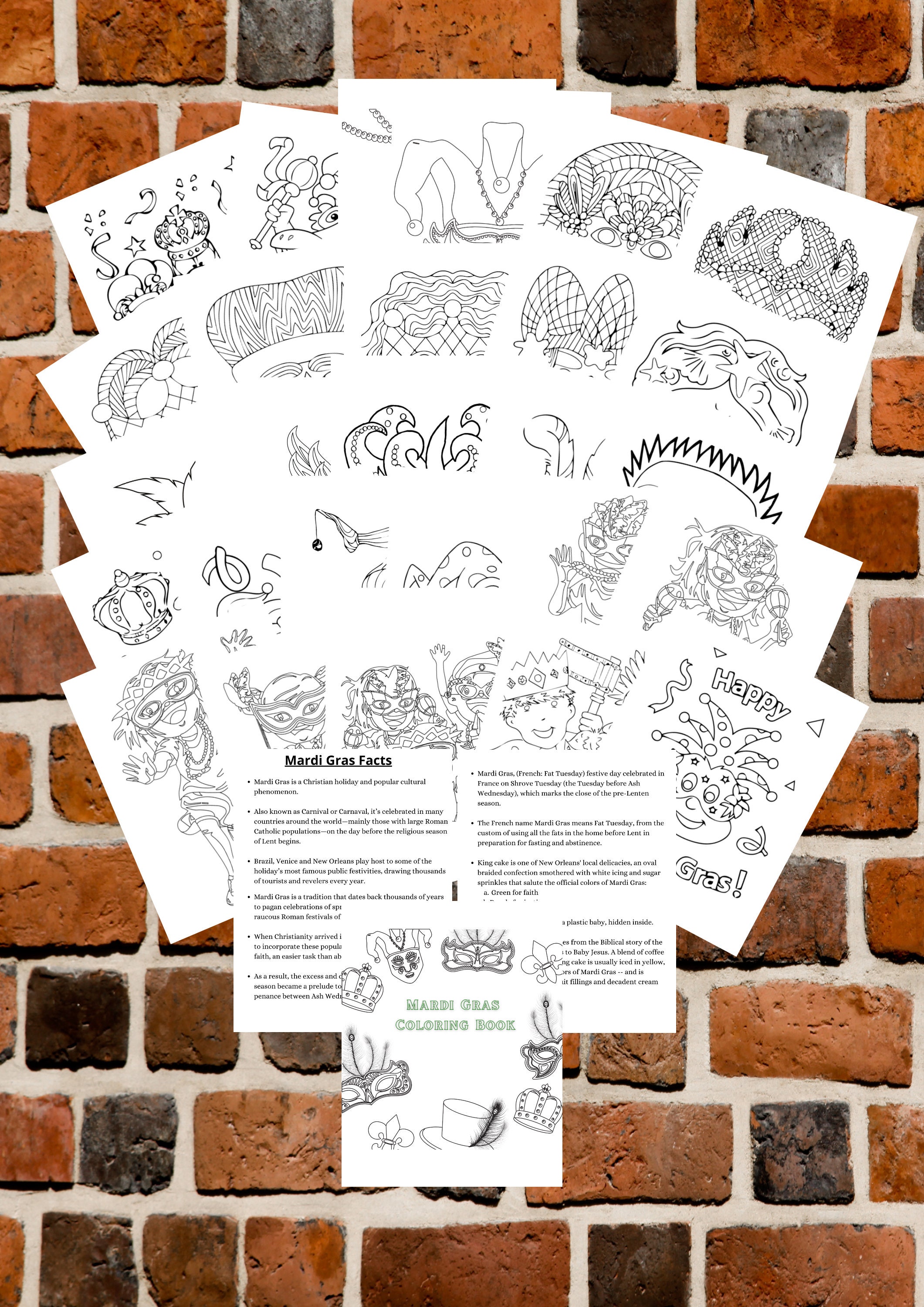 Printable Mardi Gras Coloring Book - Etsy