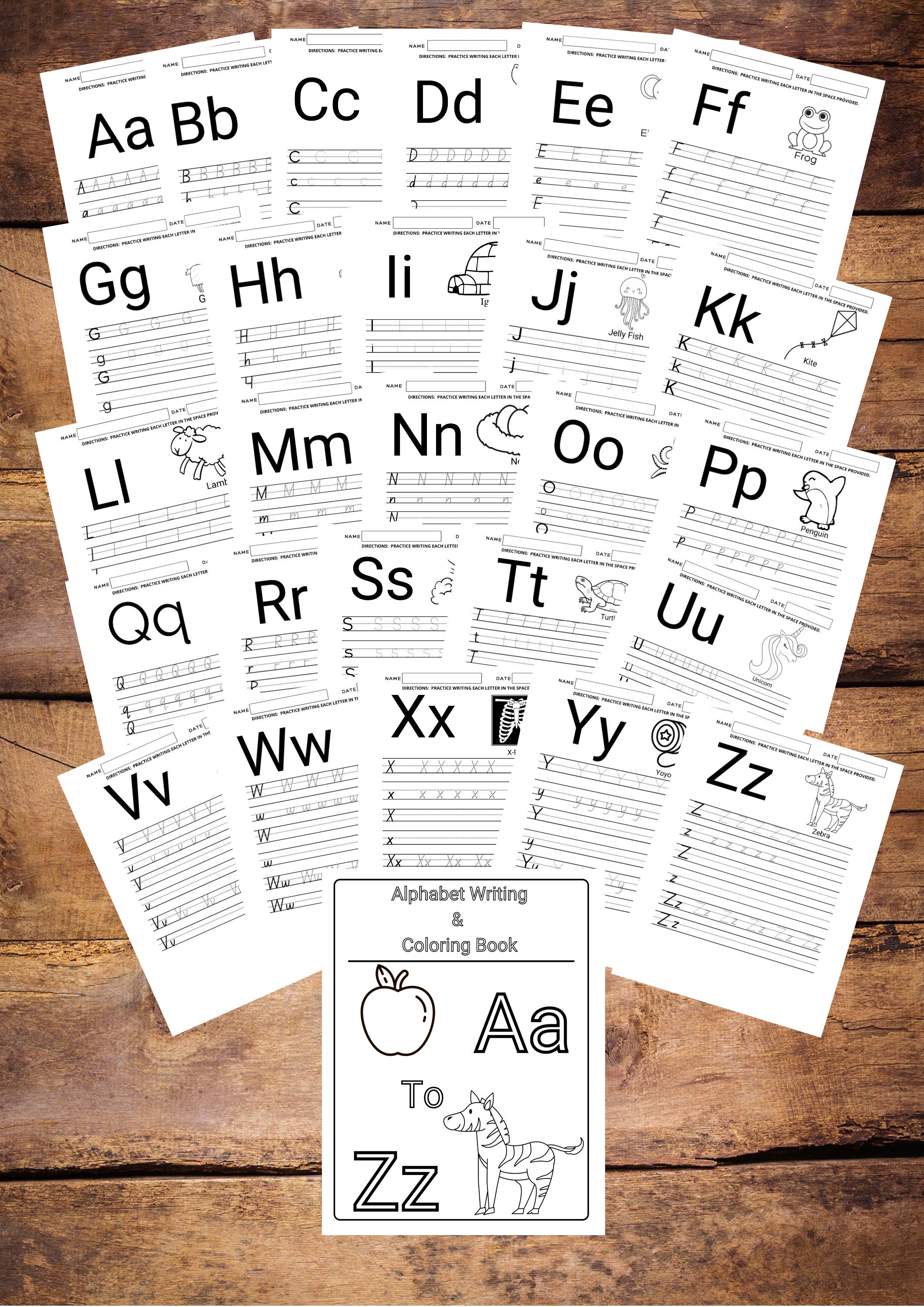 Alphabet Practice Writing Coloring Pages