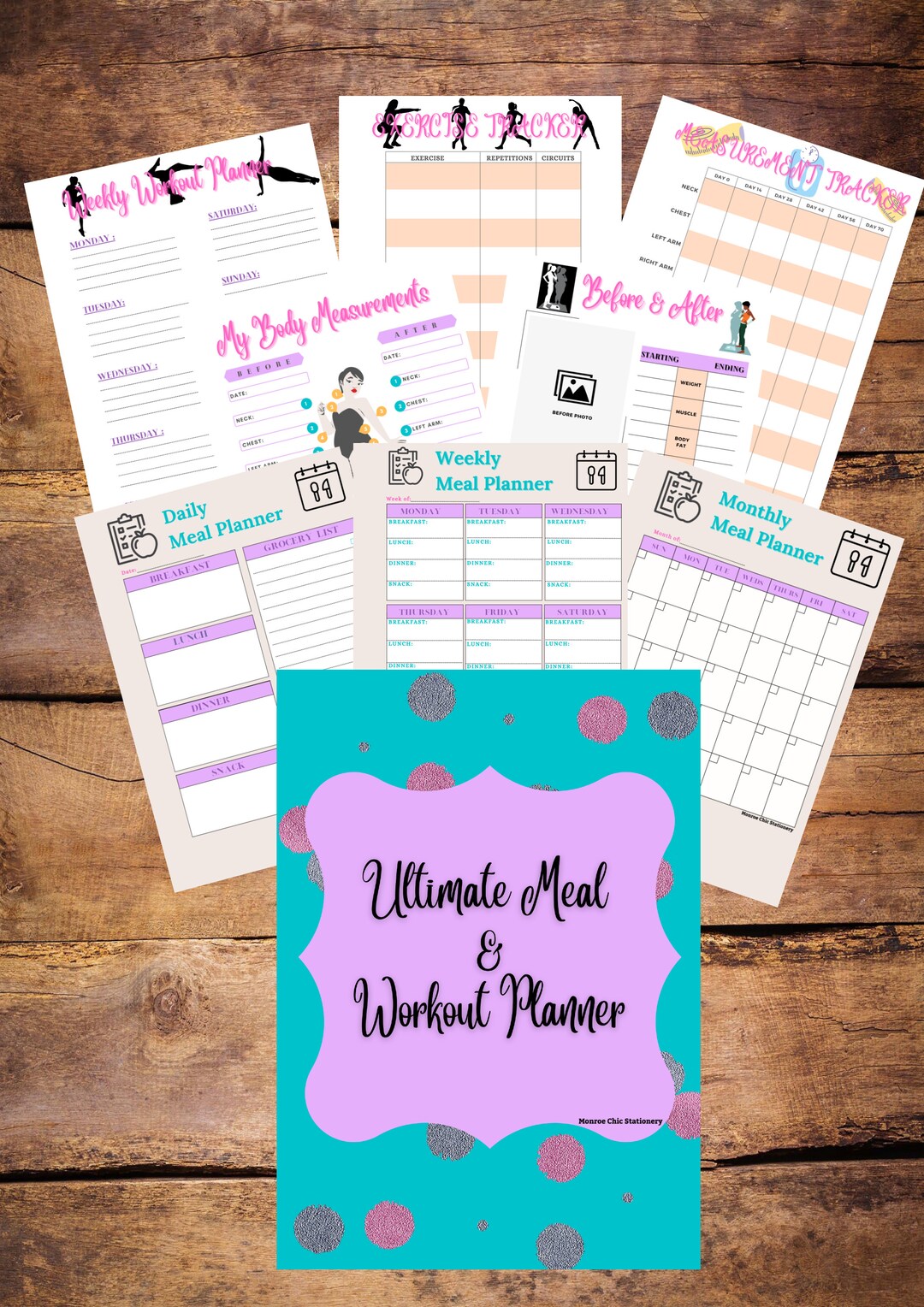 Printable Meal and Workout Planner - Etsy