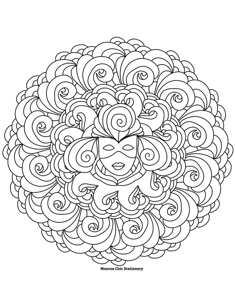 Printable Mandela Inspired Mardi Gras Coloring Book - Etsy