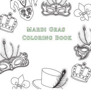Printable Mardi Gras Coloring Book - Etsy