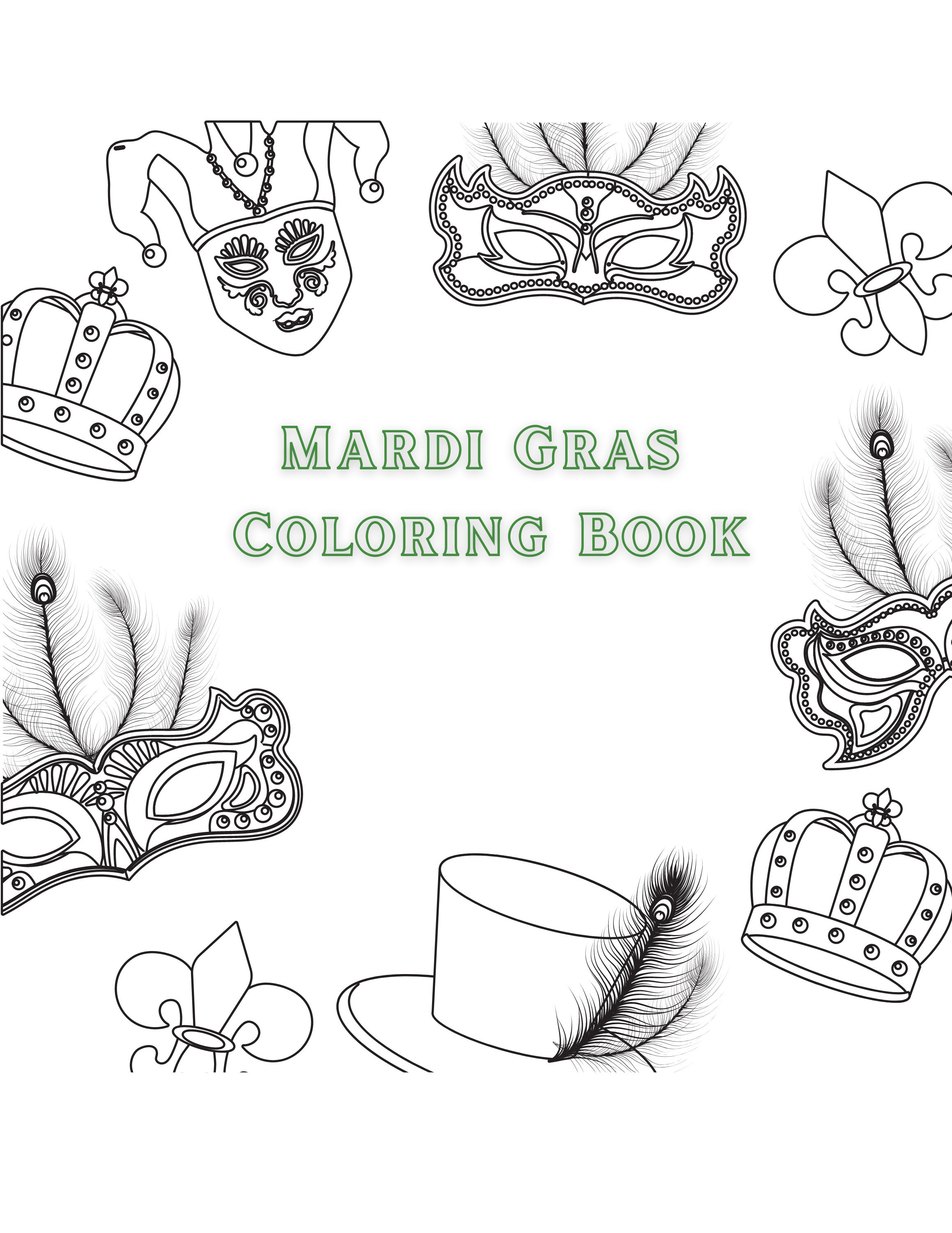 Printable Mardi Gras Coloring Book - Etsy