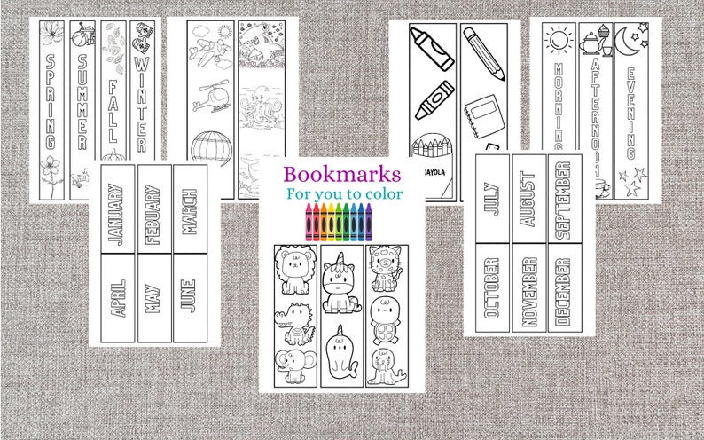 Printable Bookmarks to Color - Etsy