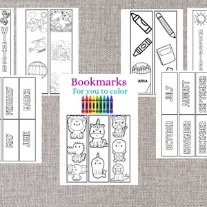 Printable Bookmarks to Color - Etsy