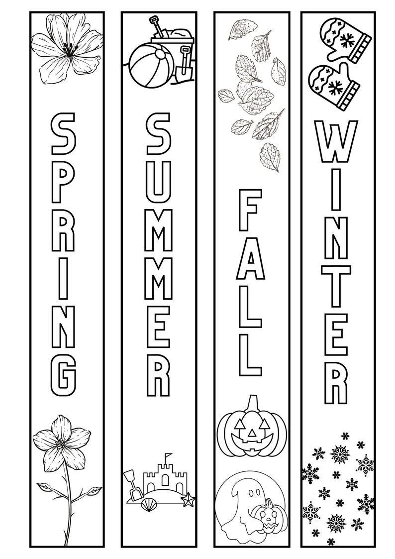 Printable Bookmarks to Color - Etsy