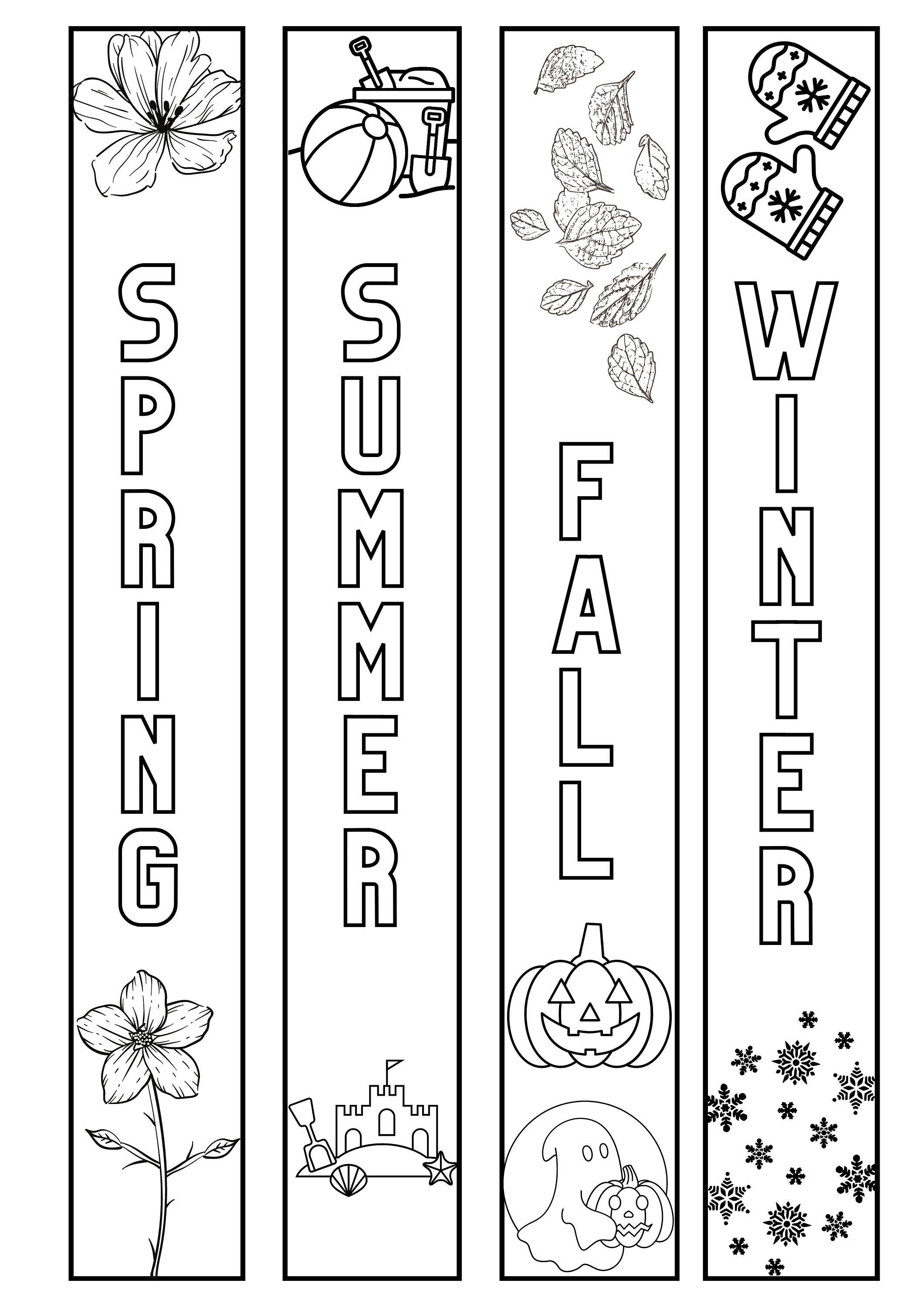 Printable Bookmarks to Color - Etsy
