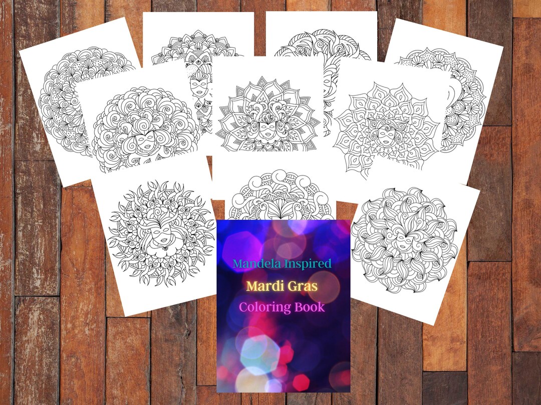Printable Mandela Inspired Mardi Gras Coloring Book - Etsy