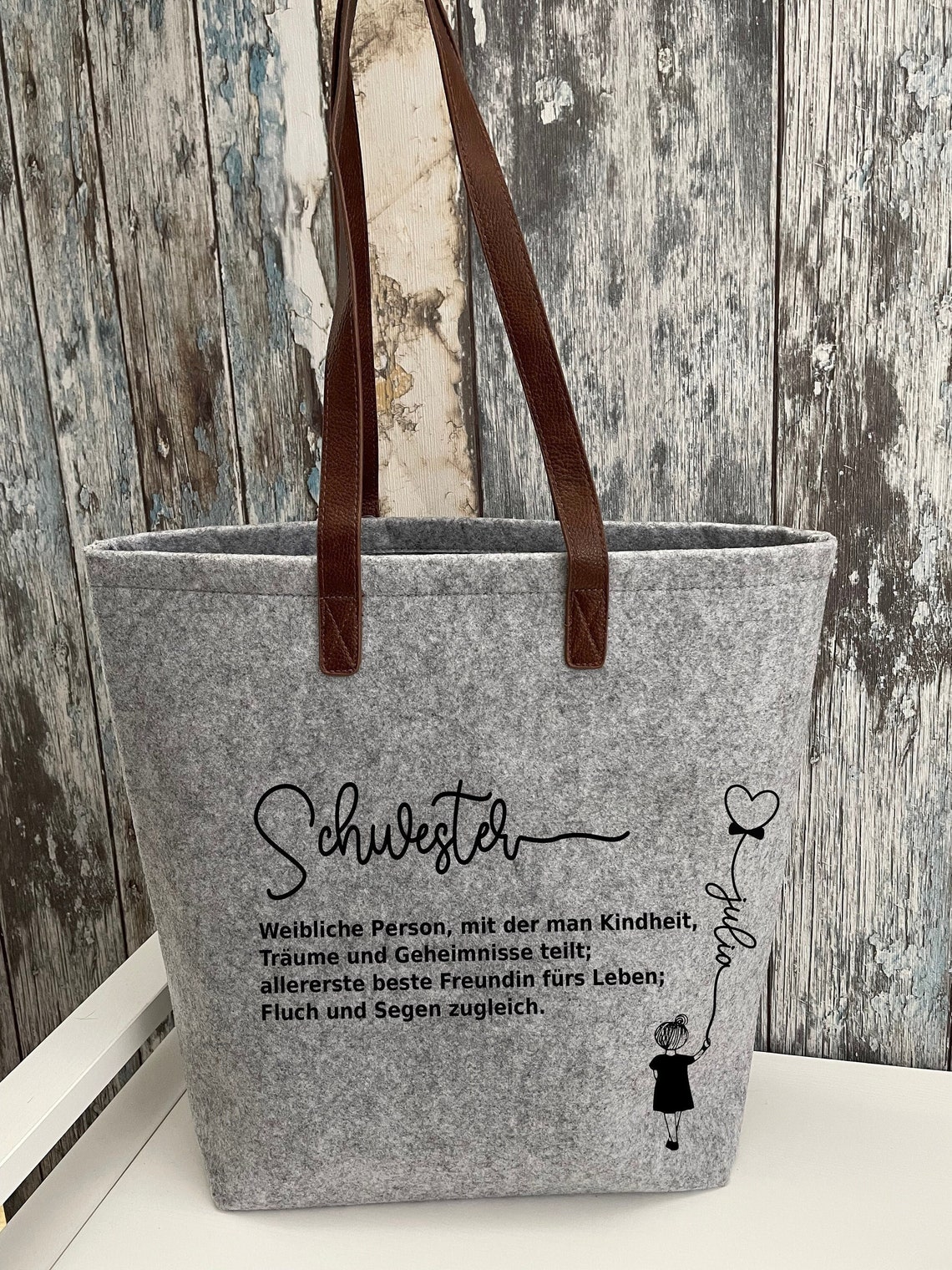 Personalisierte Filztasche Shopper aus Filz - Etsy.de