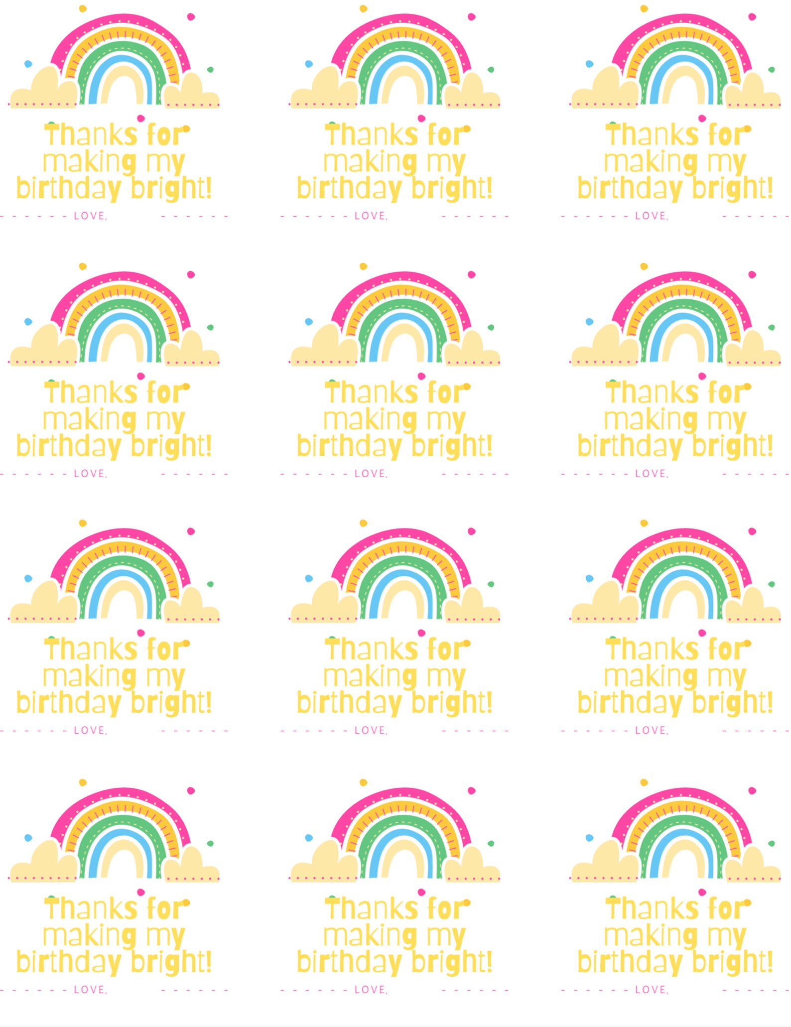 Rainbow Gift Tags - Etsy