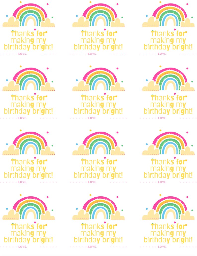 Rainbow Gift Tags - Etsy