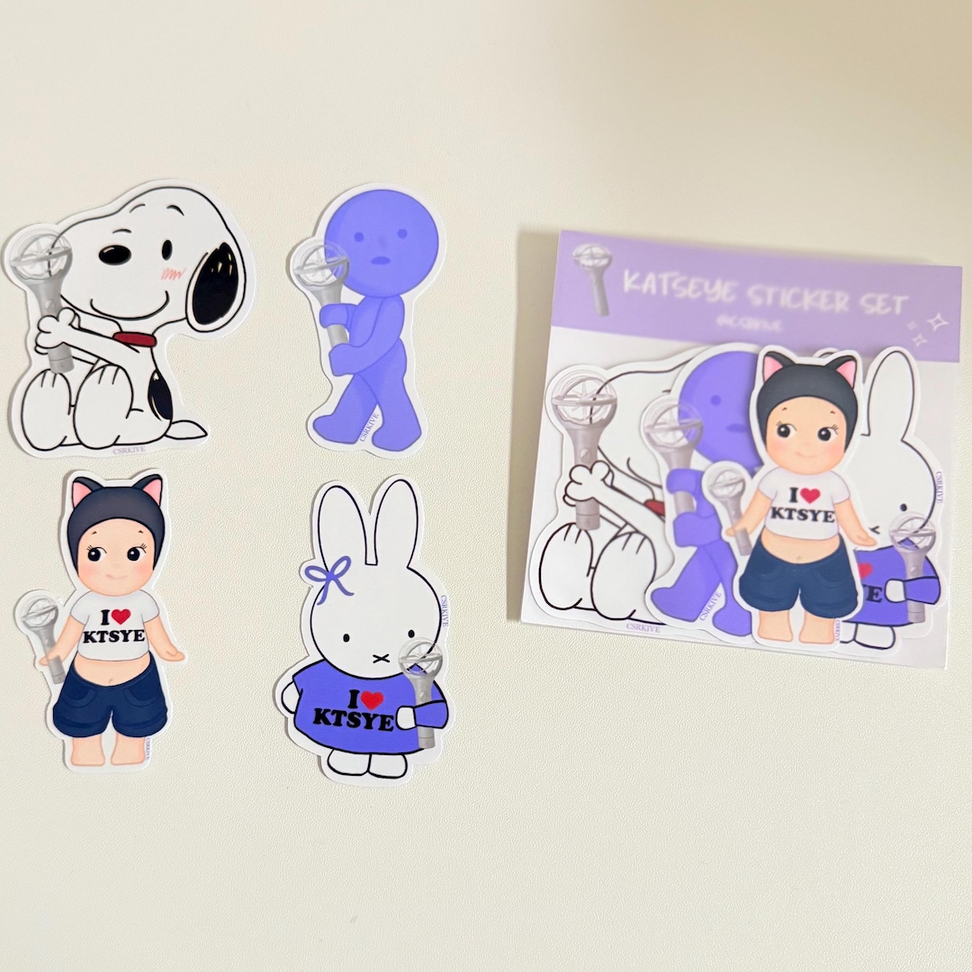 Katseye Sticker Bundle (miffy, Sonny Angel, Snoopy, Smiski) - Etsy