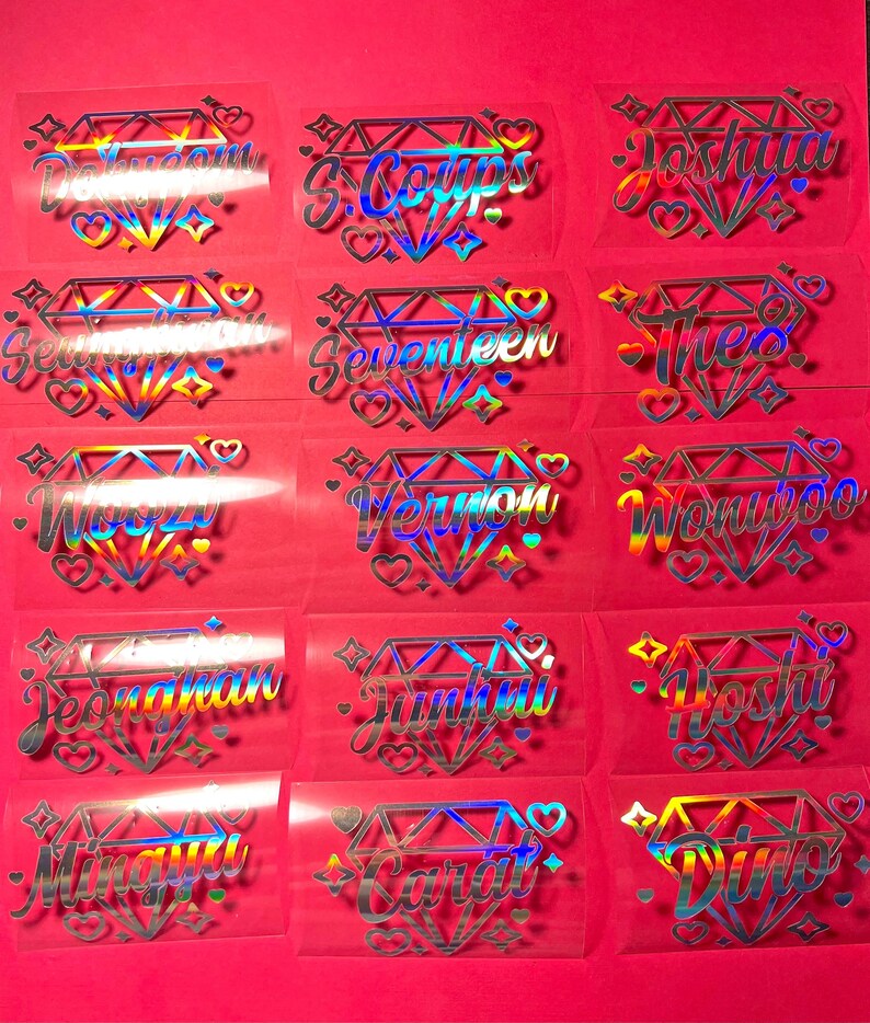SEVENTEEN Lightstick Holographic Decal Stickers for Carat & Caratbong ...