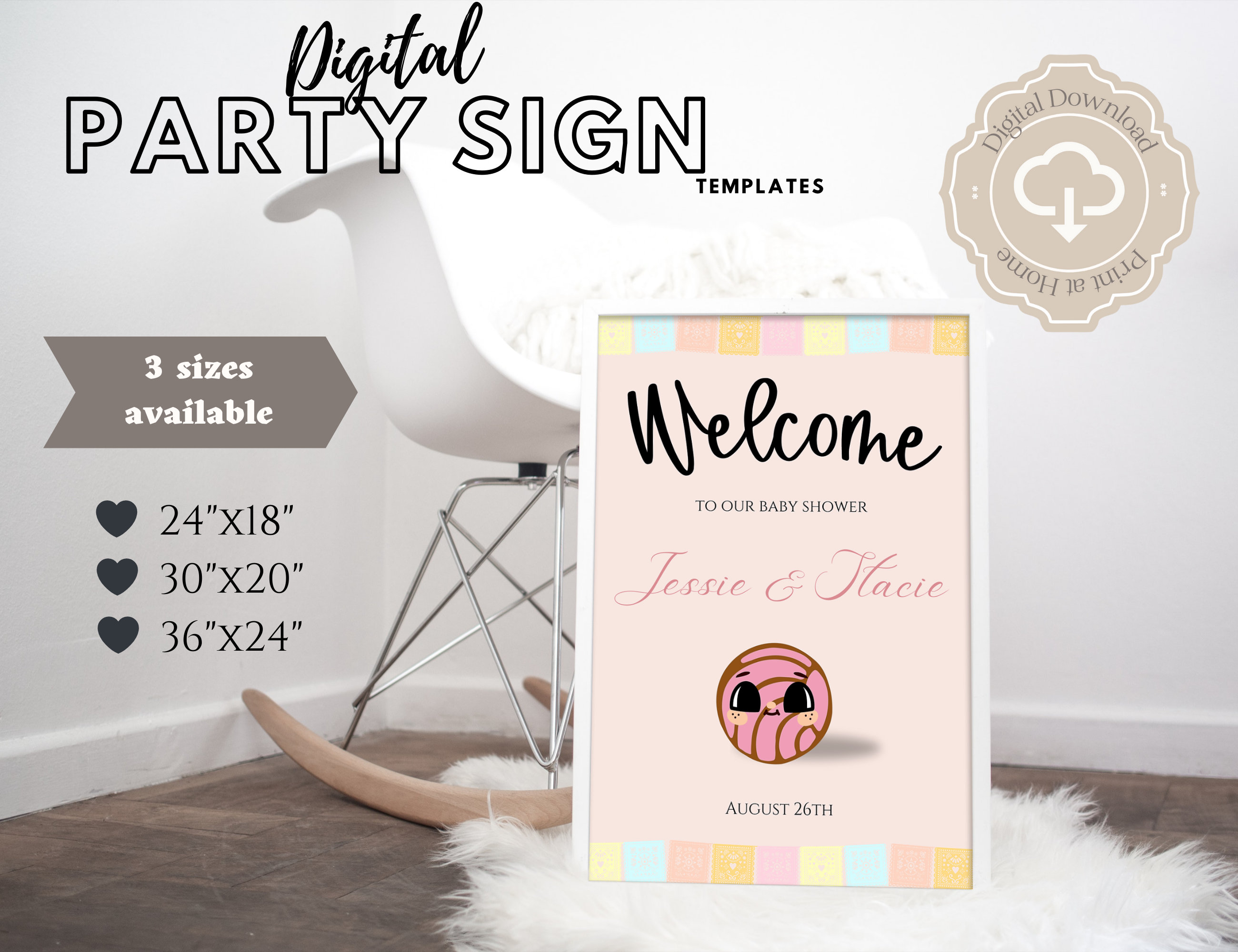 Concha Baby Shower Welcome Sign, Concha Baby Shower Sign, Concha in the ...