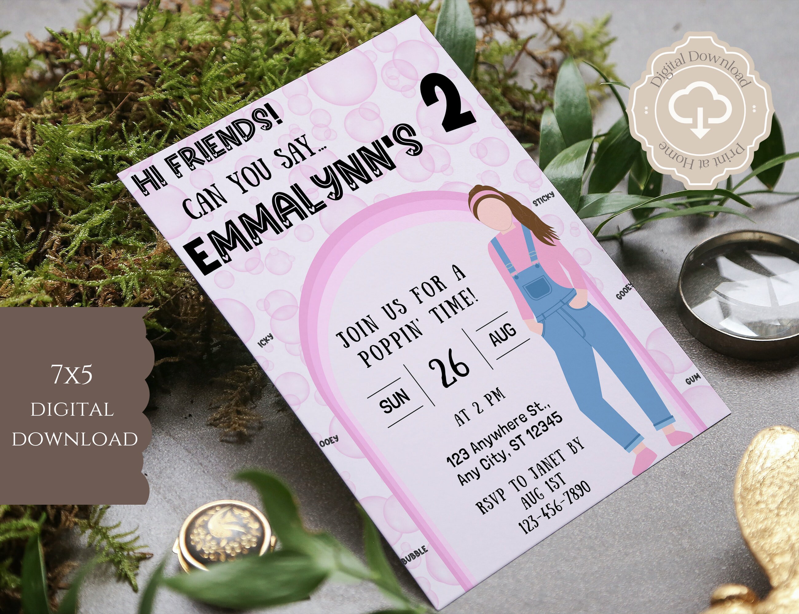 Ms. Rachel Birthday Invitation, Icky Sticky Bubblegum Digital ... Ms. Rachel Birthday Invitation, Icky Sticky Bubblegum Digital ...
