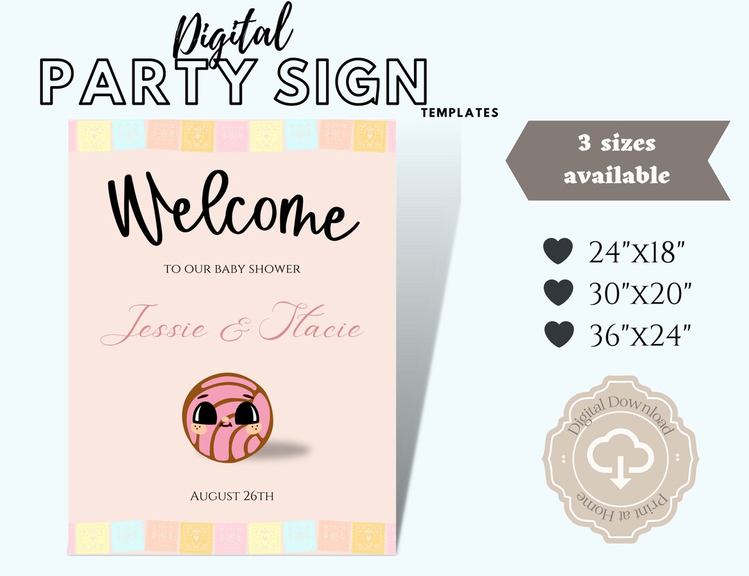 Concha Baby Shower Welcome Sign Concha Baby Shower Sign - Etsy