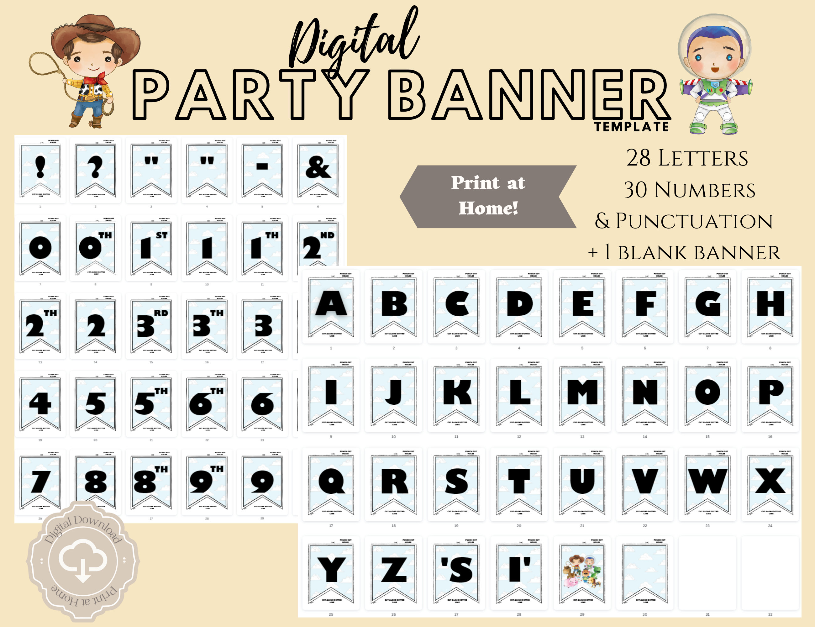 Toy Boy Story Party Pack DIY, Digital Printouts, DIY Boy Story Birthday ...