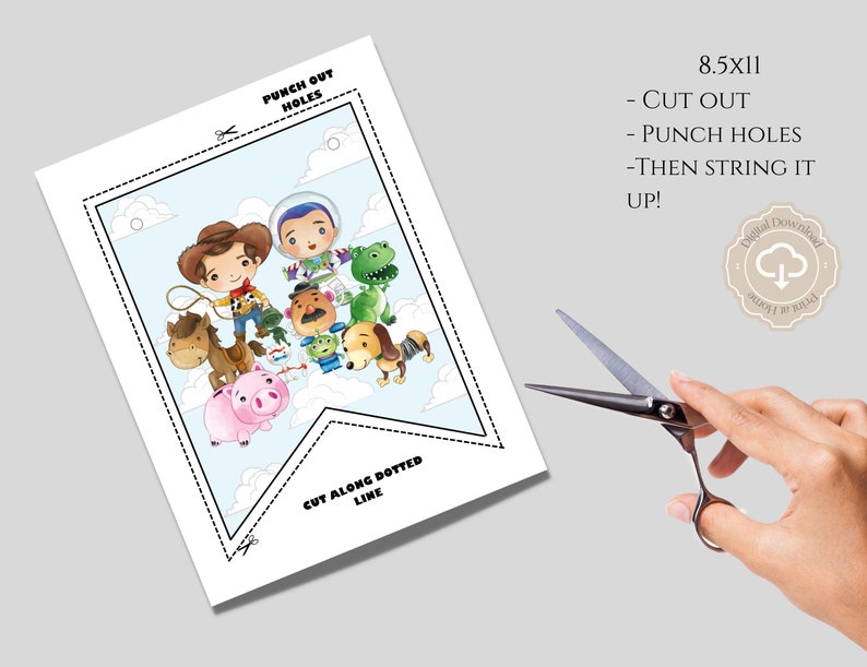 Toy DIY Banner, Digital Banner Template, DIY Boy Story Birthday Banner ...