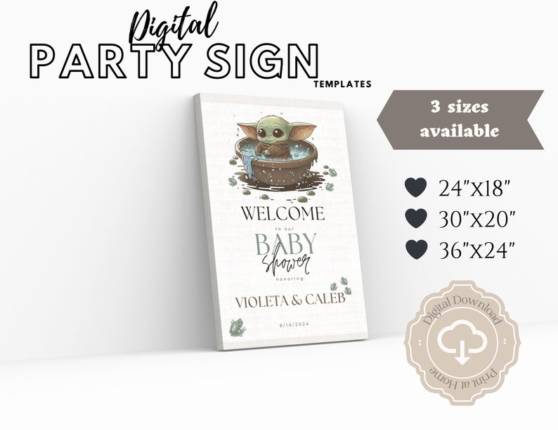 Star Wars Baby Shower Welcome Sign, Grogu Baby Shower, Baby Yoda Sign ...